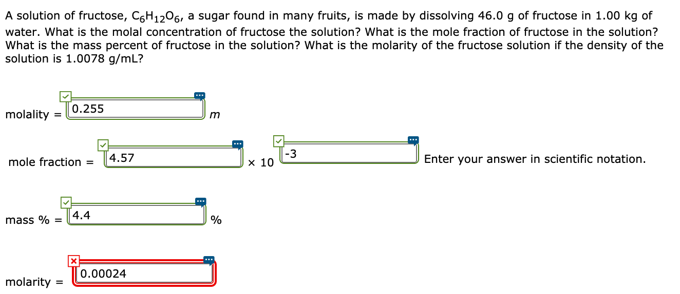 Solved A solution of fructose, CGH1206, a sugar found in | Chegg.com