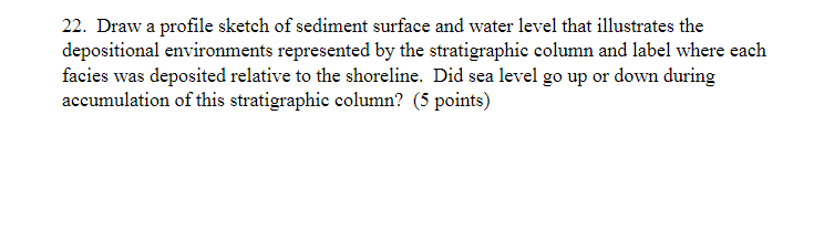 Solved 22. Draw a profile sketch of sediment surface and | Chegg.com