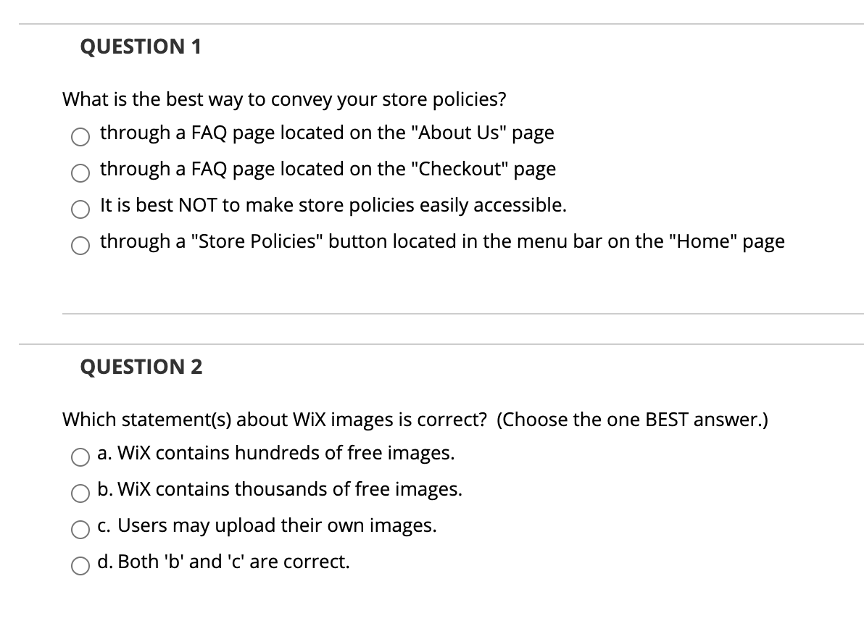 Solved QUESTION 1 What is the best way to convey your store | Chegg.com