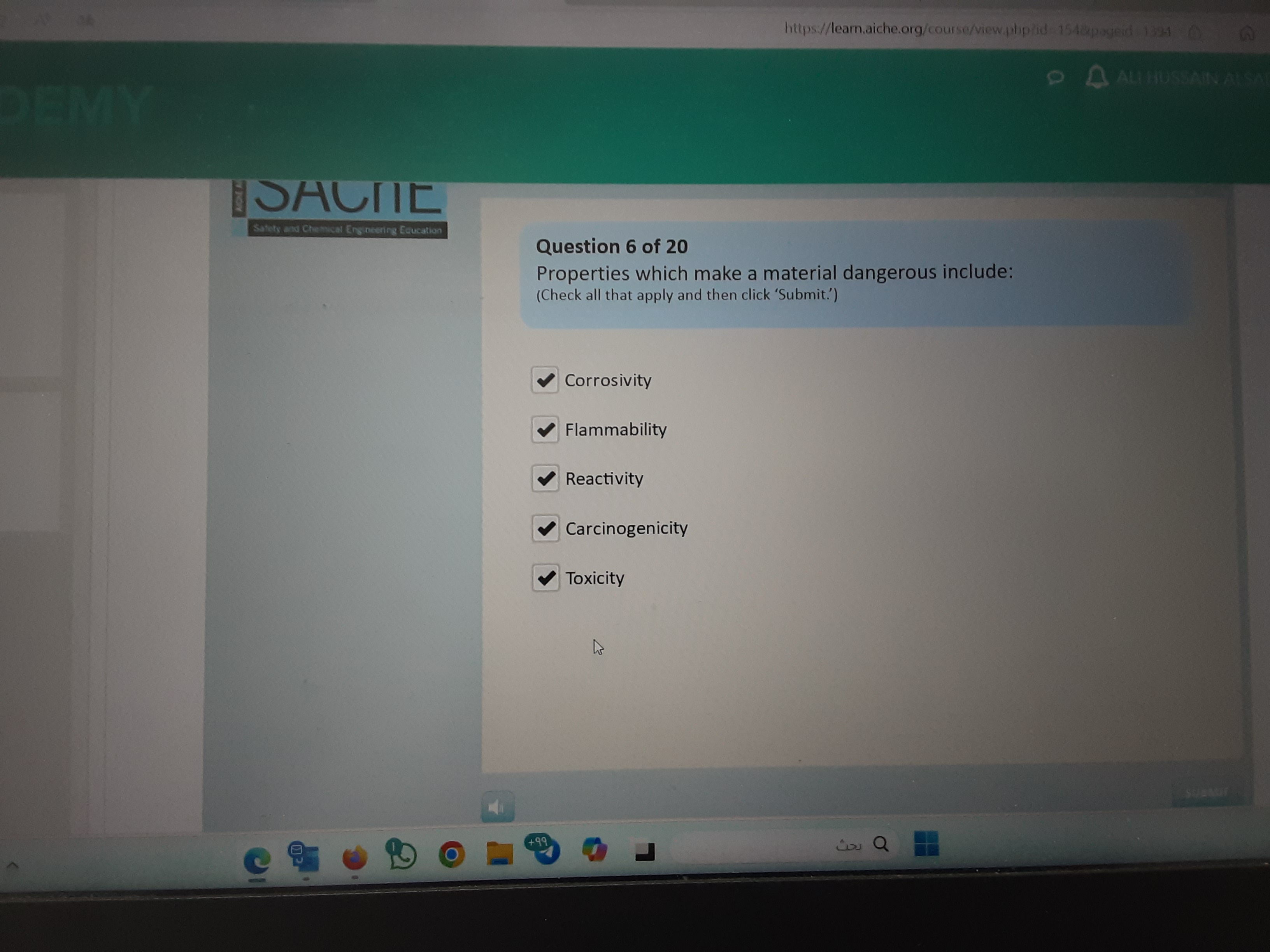 Solved Properties which make a material dangerous include: | Chegg.com