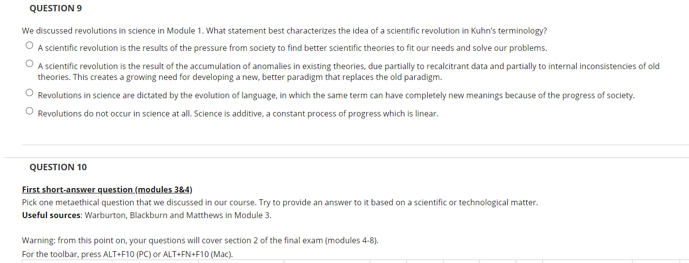 Solved QUESTION 9 We discussed revolutions in science in | Chegg.com