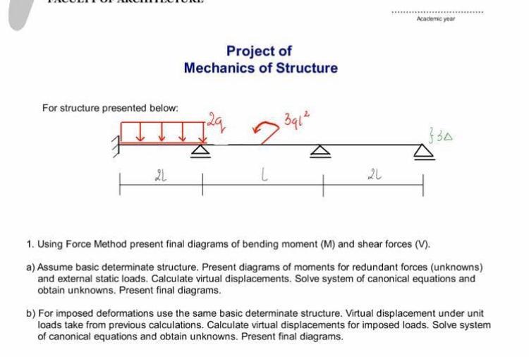 Academic year Project of Mechanics of Structure For | Chegg.com