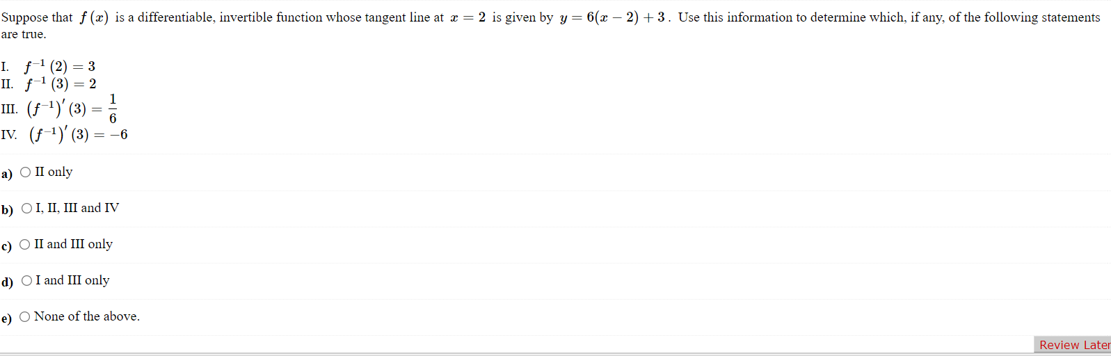 Solved Suppose that f (x) is a differentiable, invertible | Chegg.com