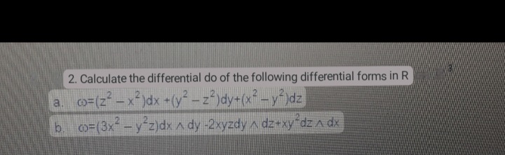 Solved 2. Calculate the differential do of the following | Chegg.com