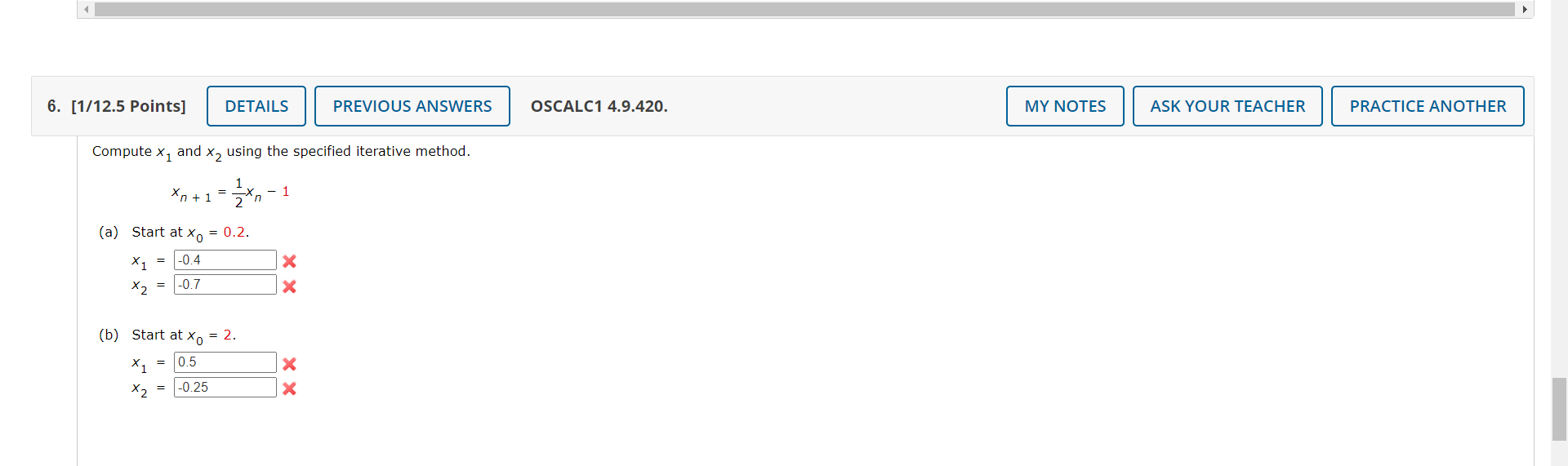Solved Compute X1 And X2 Using The Specified Iterative 