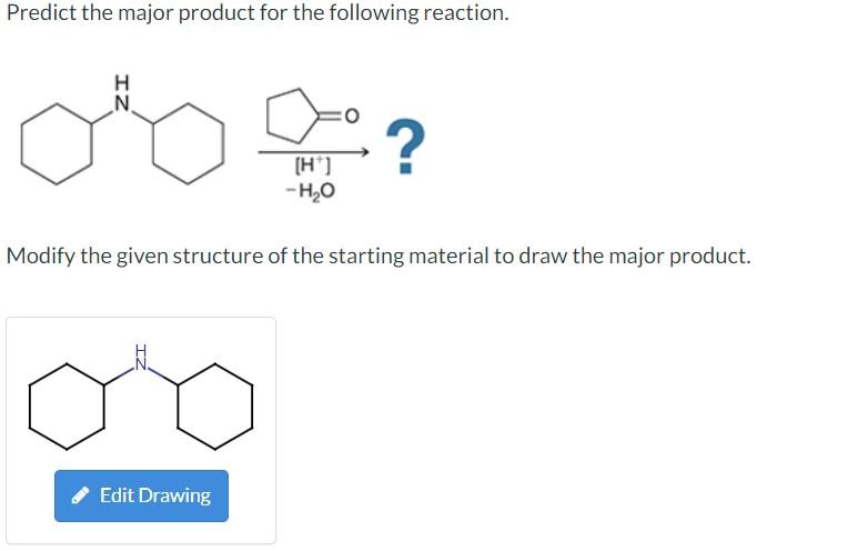 Solved Predict the major product for the following reaction. | Chegg.com