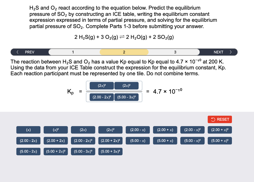 Solved H₂S and O₂ react according to the equation below. | Chegg.com