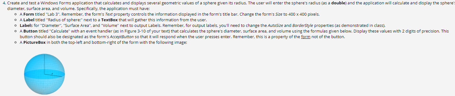 Solved 4. Create and test a Windows Forms application that | Chegg.com