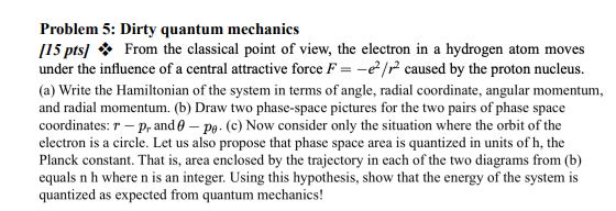 Solved Problem 5: Dirty quantum mechanics [15 pts] From the | Chegg.com