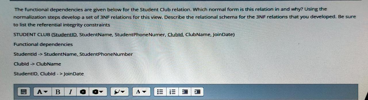 Solved The functional dependencies are given below for the | Chegg.com