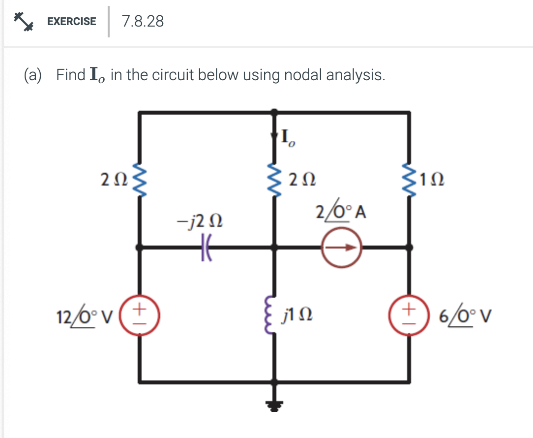 Solved (a) Find Io in the circuit below using nodal | Chegg.com