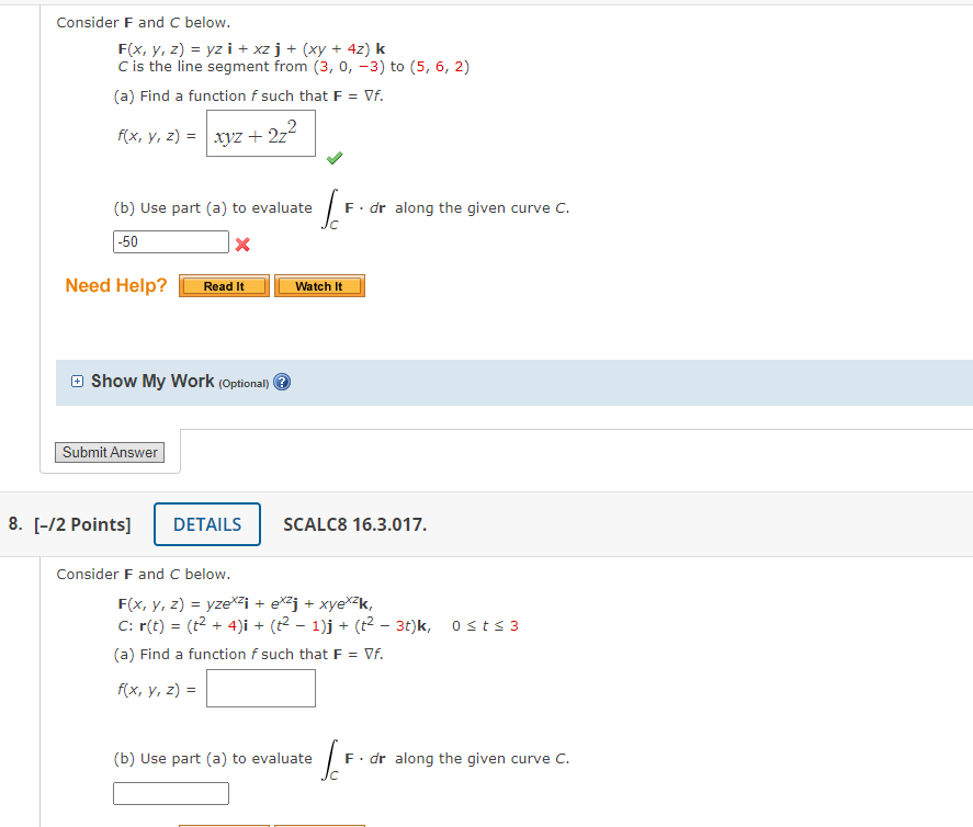 Solved Consider F and C below. F(x,y,z)=yzi+xzj+(xy+4z)k C | Chegg.com