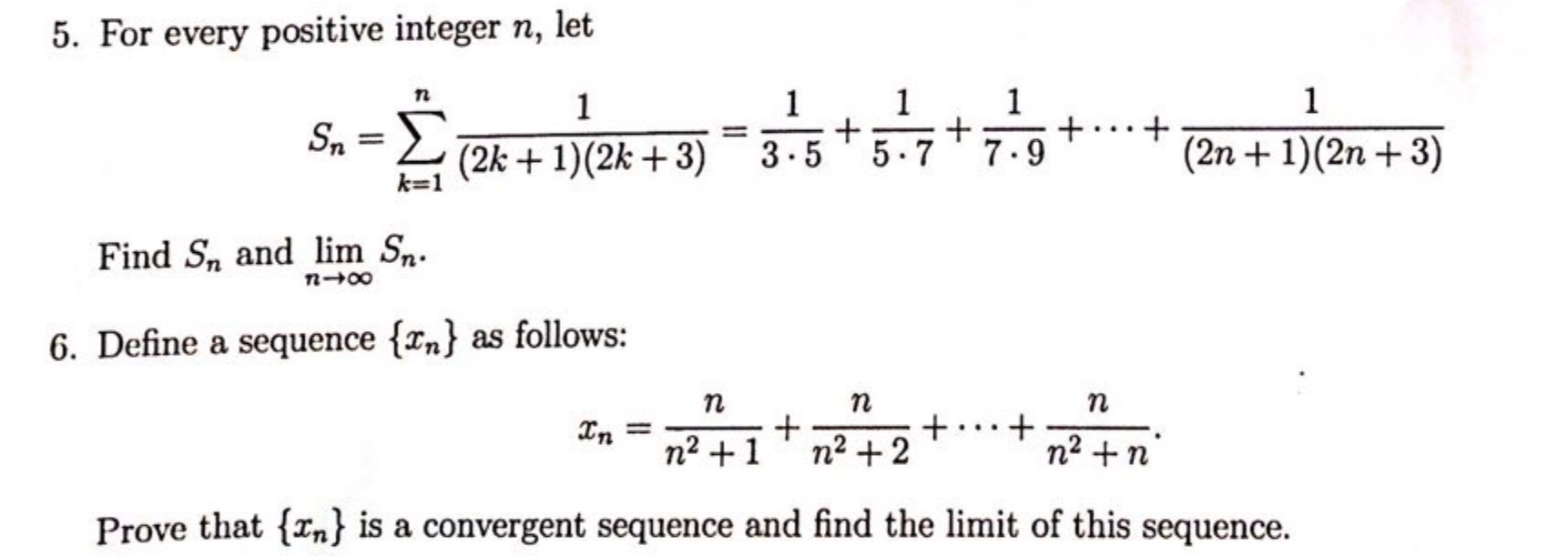 Solved 1.For every positive integer n, | Chegg.com