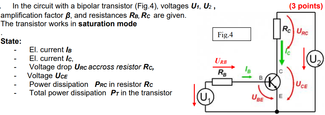 In the circuit with a bipolar transistor (Fig.4), | Chegg.com