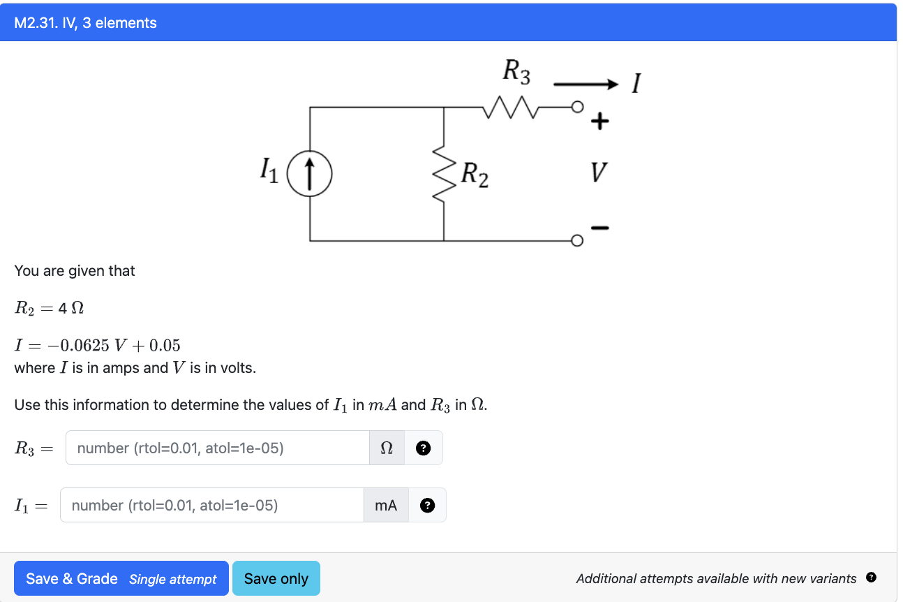 Solved M2.31. IV, 3 ﻿elementsYou are given | Chegg.com