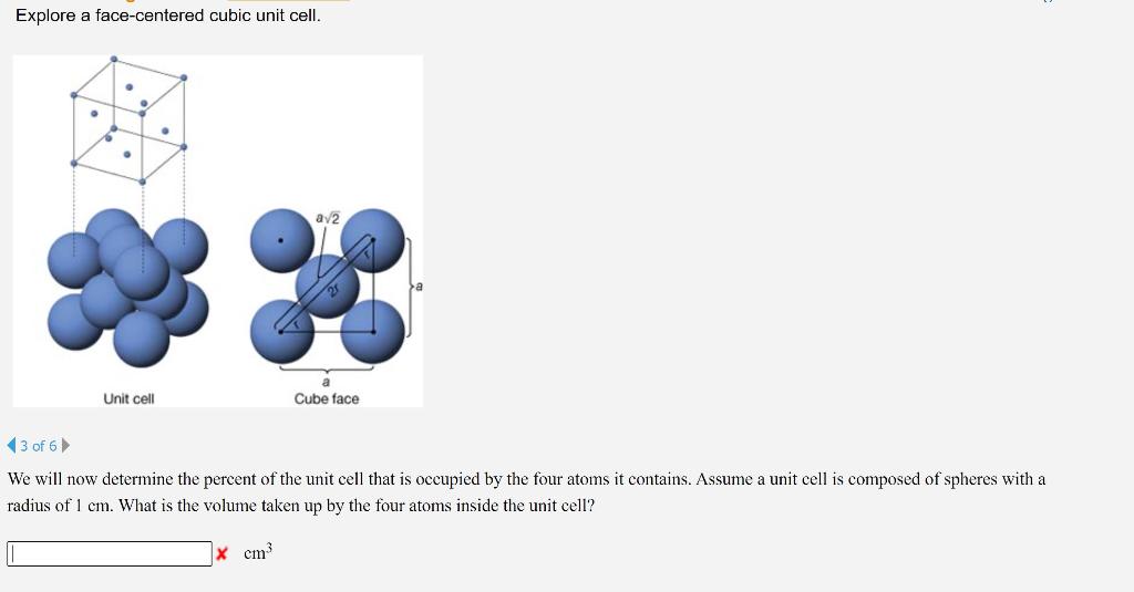 Solved Explore a face-centered cubic unit cell. av2 X Unit | Chegg.com