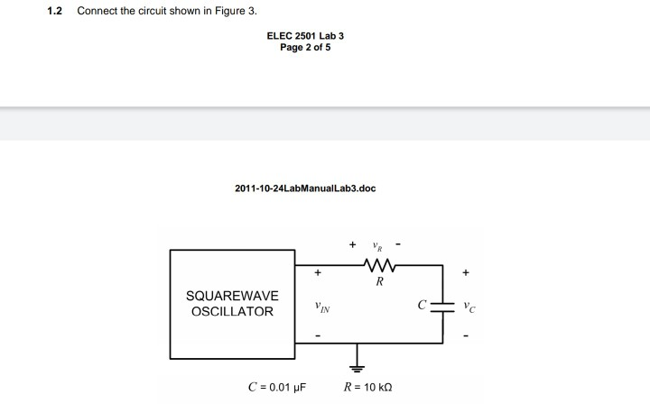 Solved 1.2 Connect the circuit shown in Figure 3. ELEC 2501 | Chegg.com
