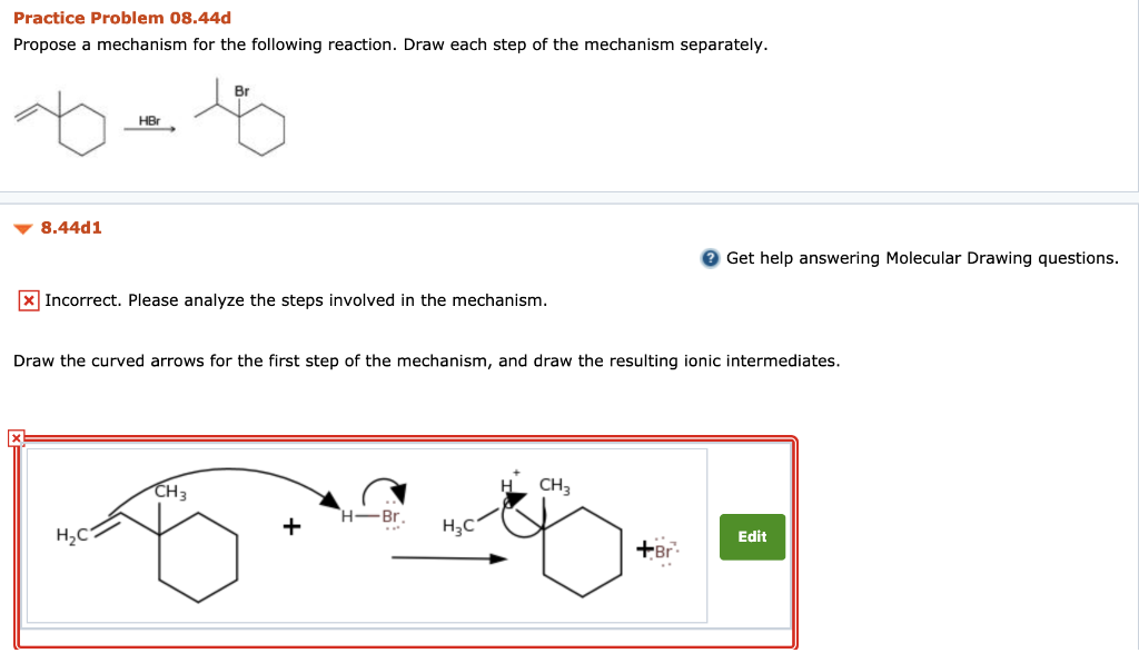 Solved Practice Problem 08.44d Propose a mechanism for the | Chegg.com Solved Practice Problem 08.44d Propose a mechanism for the | Chegg.com