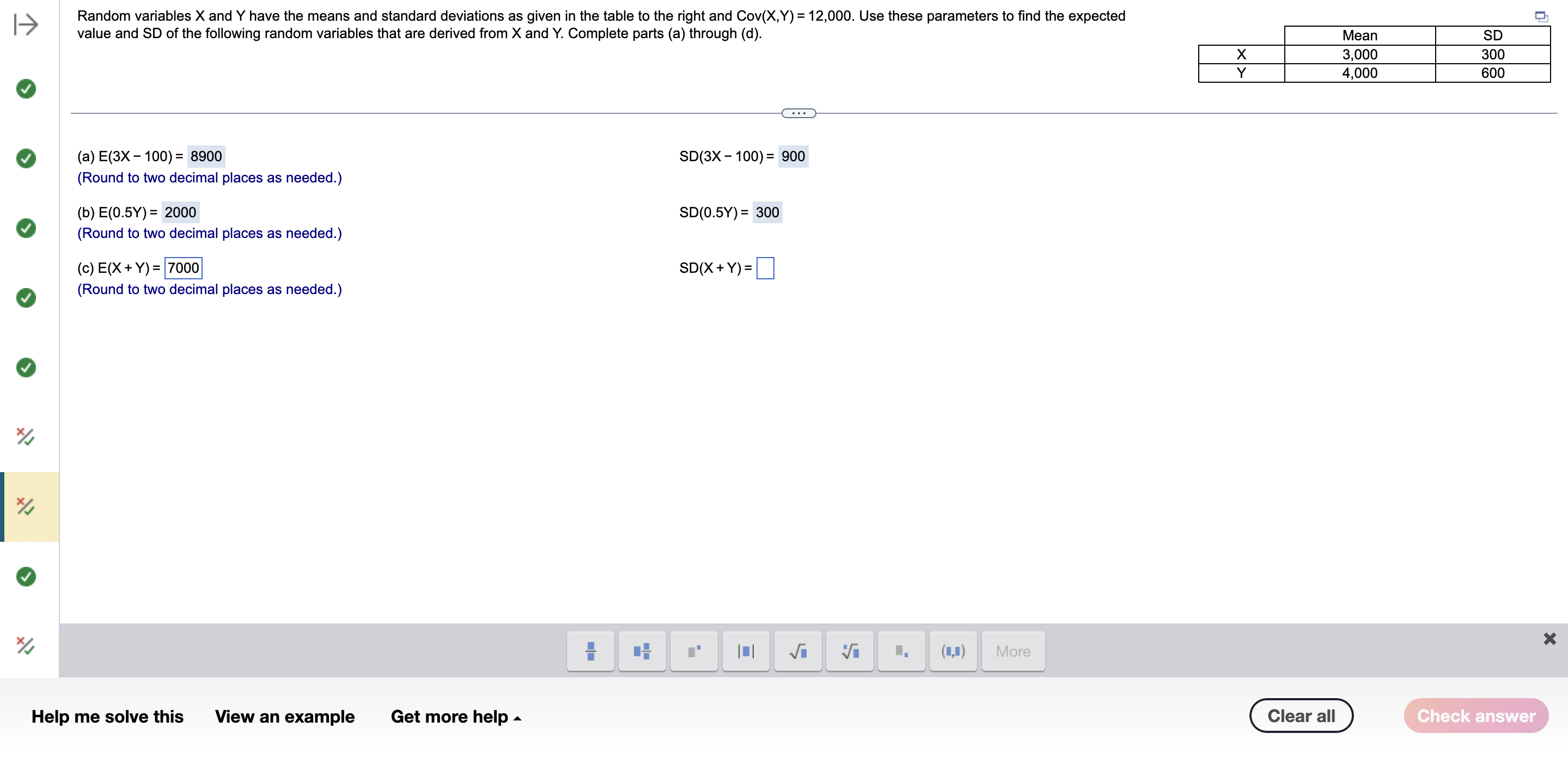 Solved Random variables X and Y have the means and standard | Chegg.com