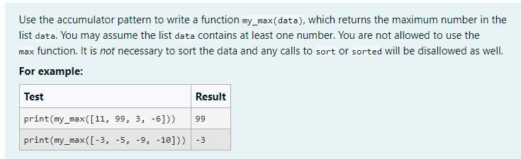 Solved Use the accumulator pattern to write a function | Chegg.com