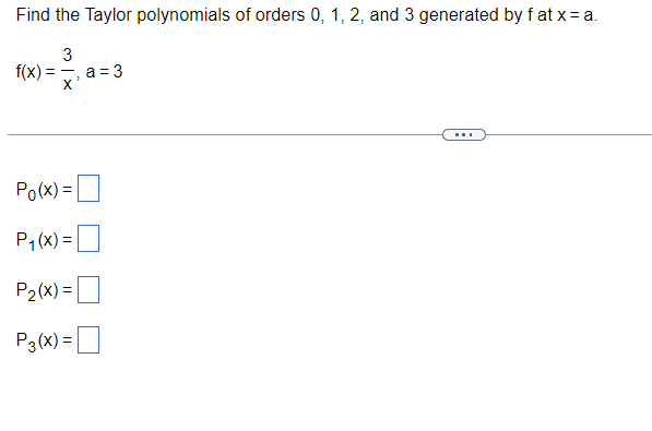 Solved Find the Taylor polynomials of orders 0,1,2, and 3 | Chegg.com