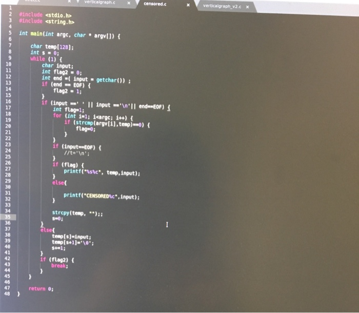 Solved Hello I need to write a c program that censors a word | Chegg.com