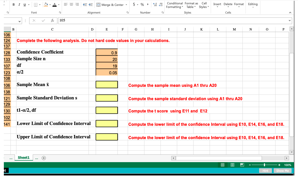 Given the accompanying sample data, use Excel’s | Chegg.com