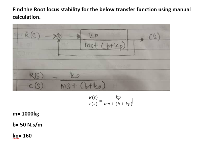 Solved Find the Root locus stability for the below | Chegg.com