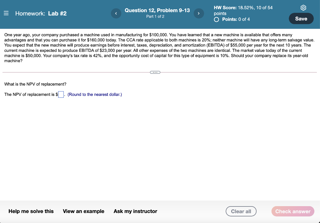 Solved = Homework: Lab #2 Question 12, Problem 9-13 Part 1 | Chegg.com