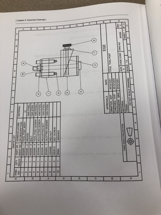 Solved I Chapter 9: Assembly Drawings) ASSEMBLY PROBLEMS 1) | Chegg.com