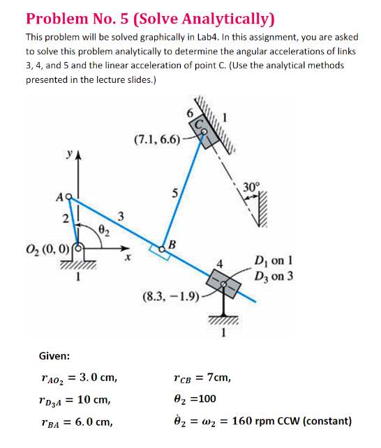Solved Determine The Angular Accelerations Of Links 3 4