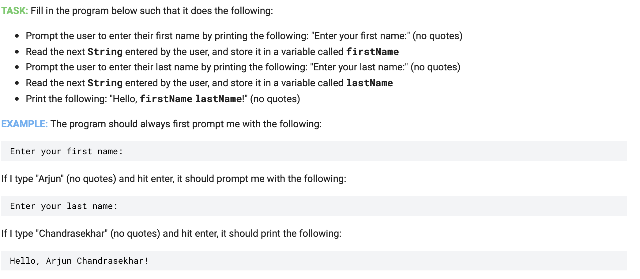 Solved Task Fill In The Program Below Such That It Does The 