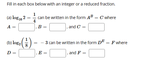 Solved Fill in each box below with an integer or a reduced | Chegg.com