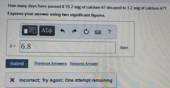 Solved How many milligrams of a 52-mg sample of calcium-47 | Chegg.com