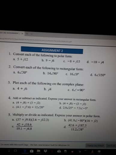 Solved ASSIGNMENT 2 1. Convert each of the following to | Chegg.com