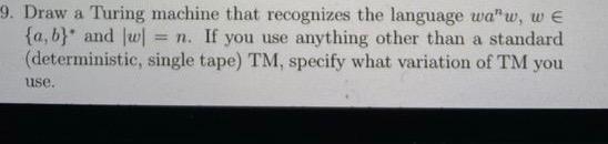Solved 9. Draw a Turing machine that recognizes the language | Chegg.com