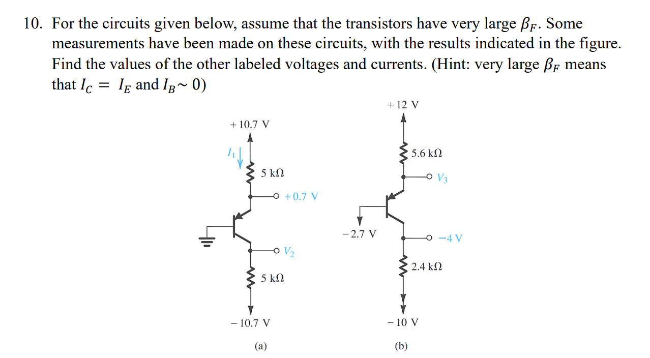 Solved For the circuits given below, assume that the | Chegg.com