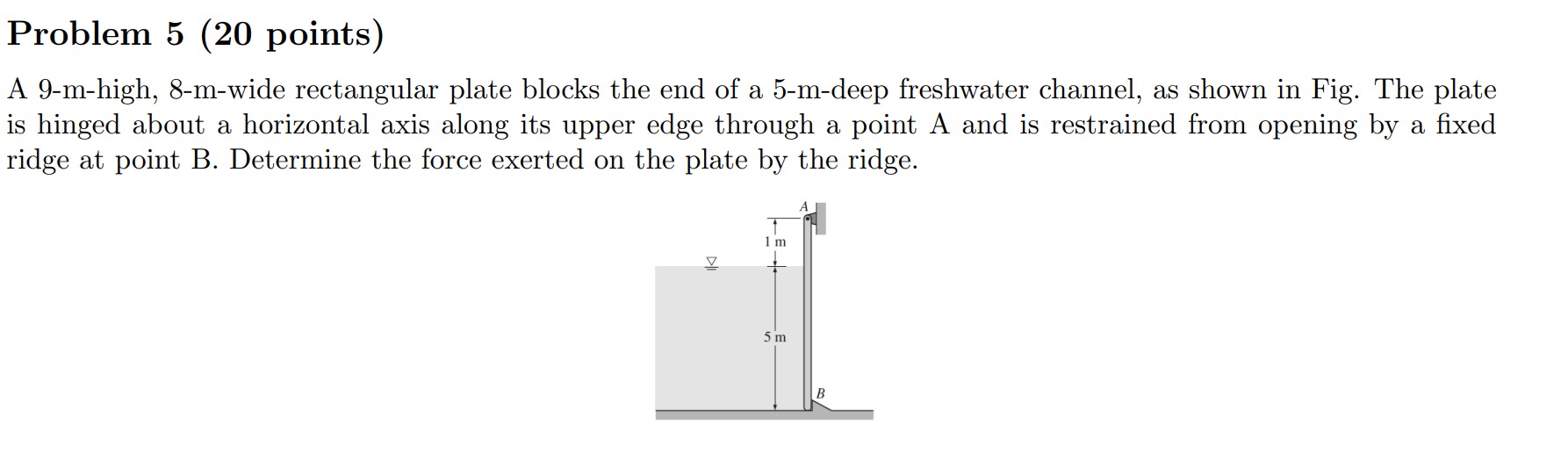 Solved Problem 5 (20 points) A 9-m-high, 8-m-wide | Chegg.com