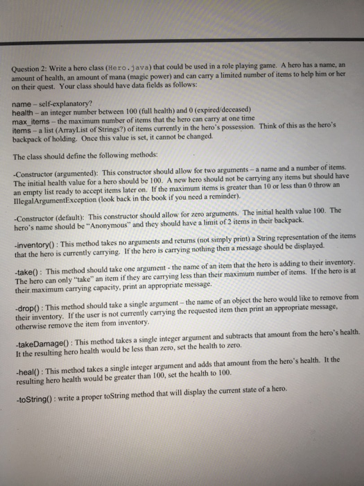 Solved Question 1 Write A Class That Has The Following 6565