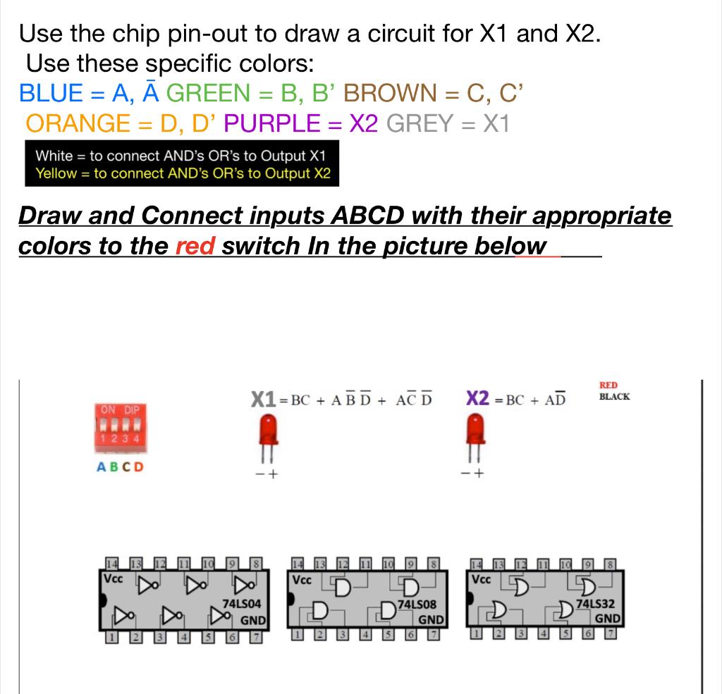Solved Use the chip pin-out to draw a circuit for X1 and X2. | Chegg.com