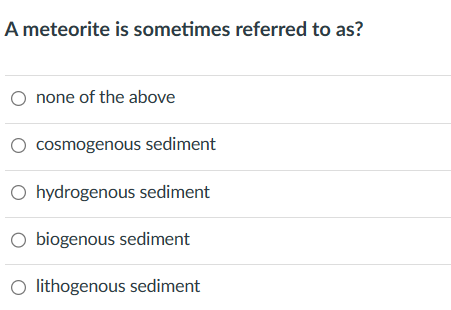 Solved A meteorite is sometimes referred to as? none of the | Chegg.com