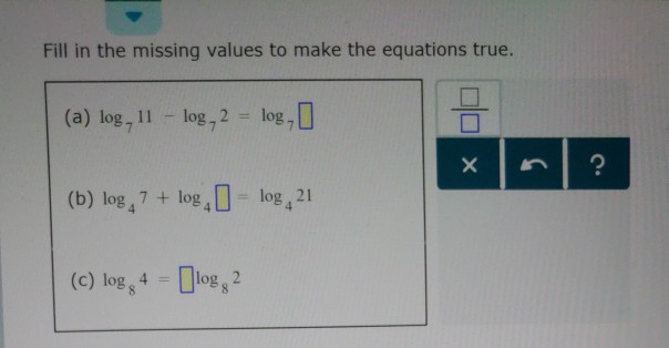 Solved Fill in the missing values to make the equations | Chegg.com
