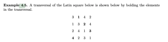 Solved Problem 4.10. Find a second transversal in the Latin | Chegg.com