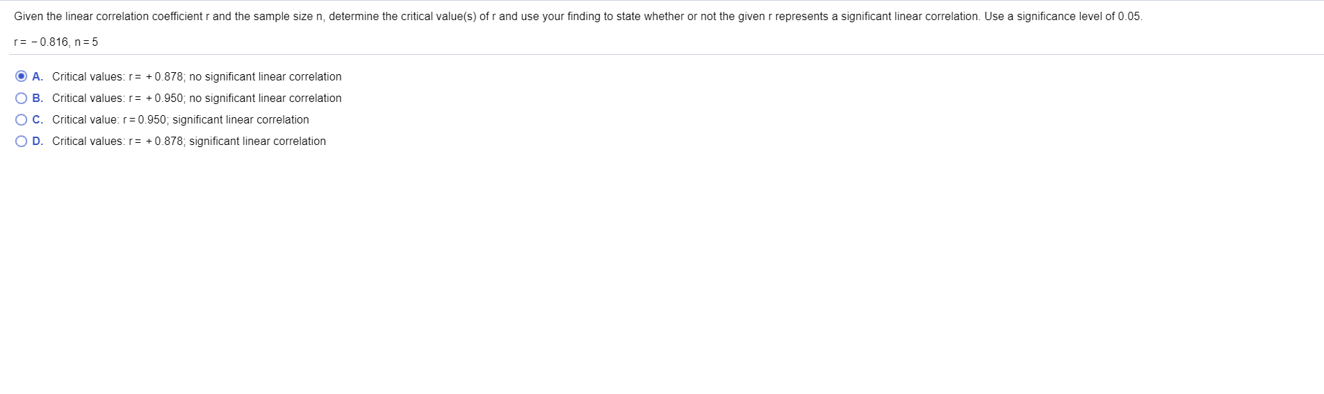 Solved Given the linear correlation coefficient r and the | Chegg.com