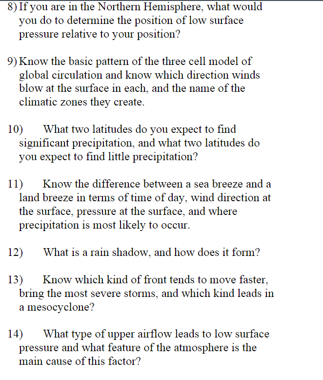 Solved 1) Why does the wind blow? 2) What kind of air is the | Chegg.com
