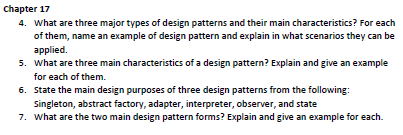 Solved Chapter 17 4. What are three major types of design | Chegg.com