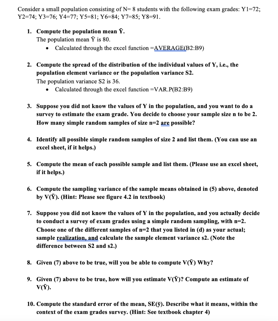 Solved Consider a small population consisting of N= 8 | Chegg.com