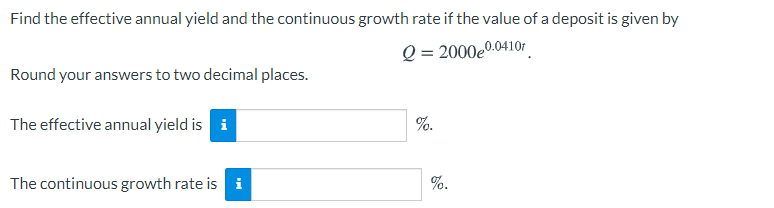 Solved Find the effective annual yield and the continuous | Chegg.com