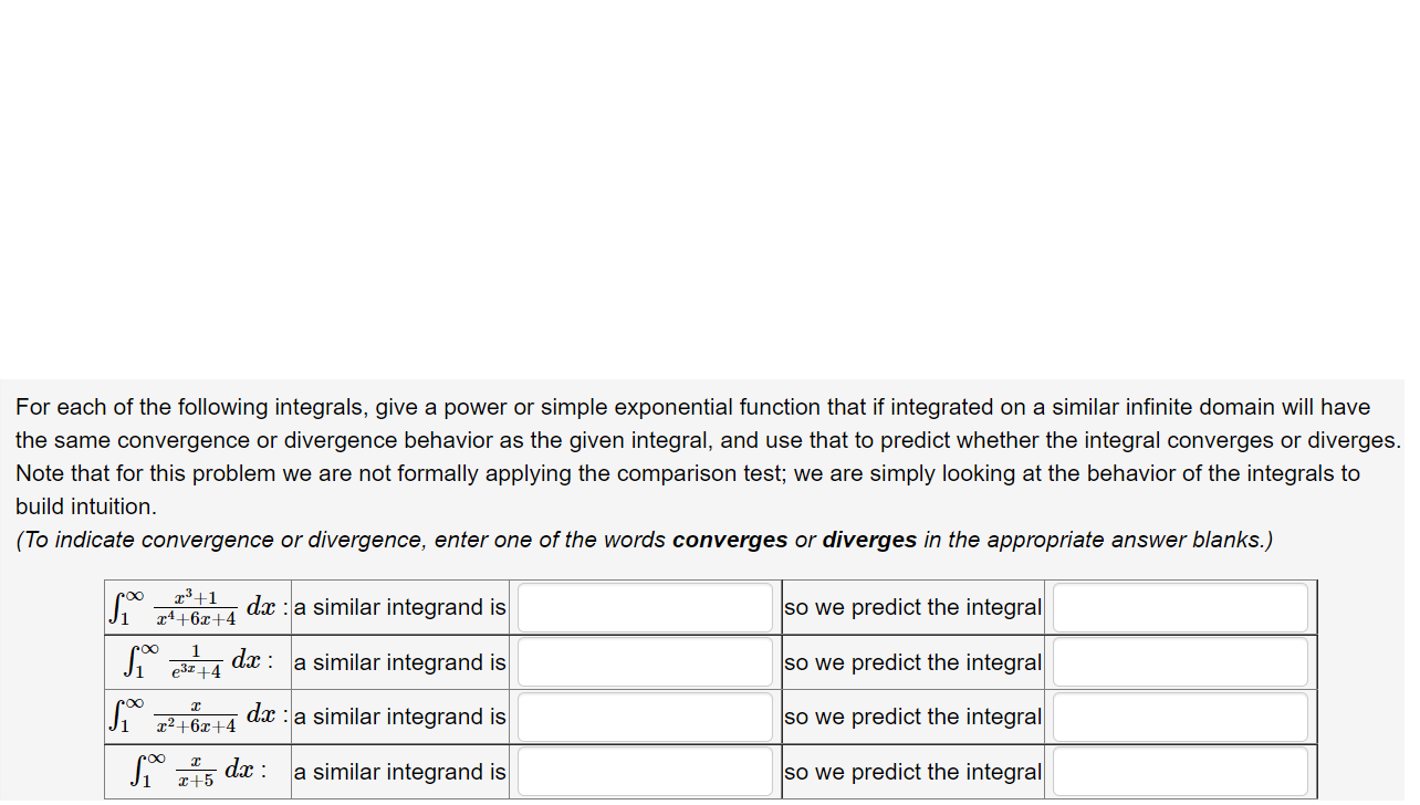 Solved For each of the following integrals, give a power or | Chegg.com