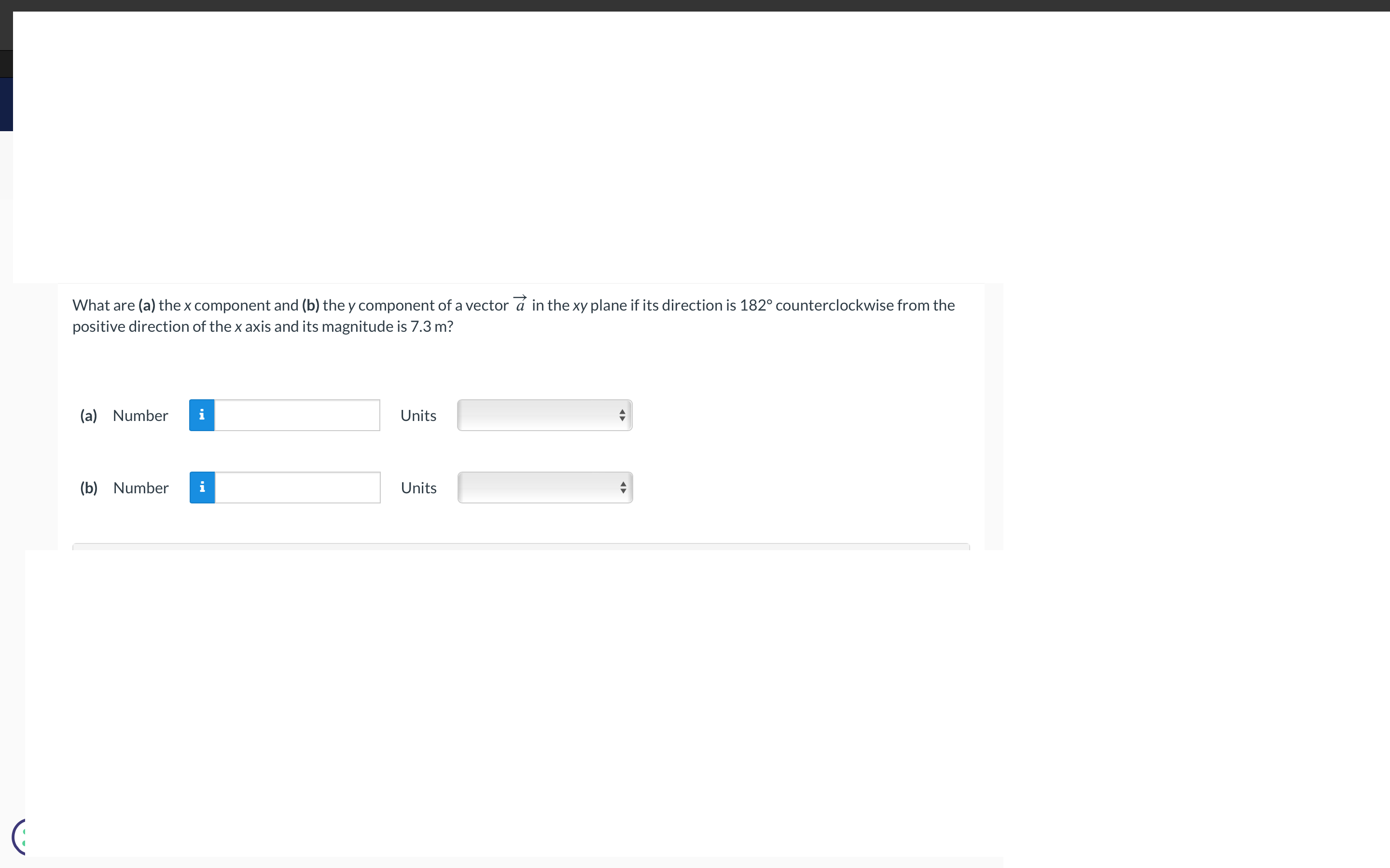 Solved What are (a) the x component and (b) the y component | Chegg.com